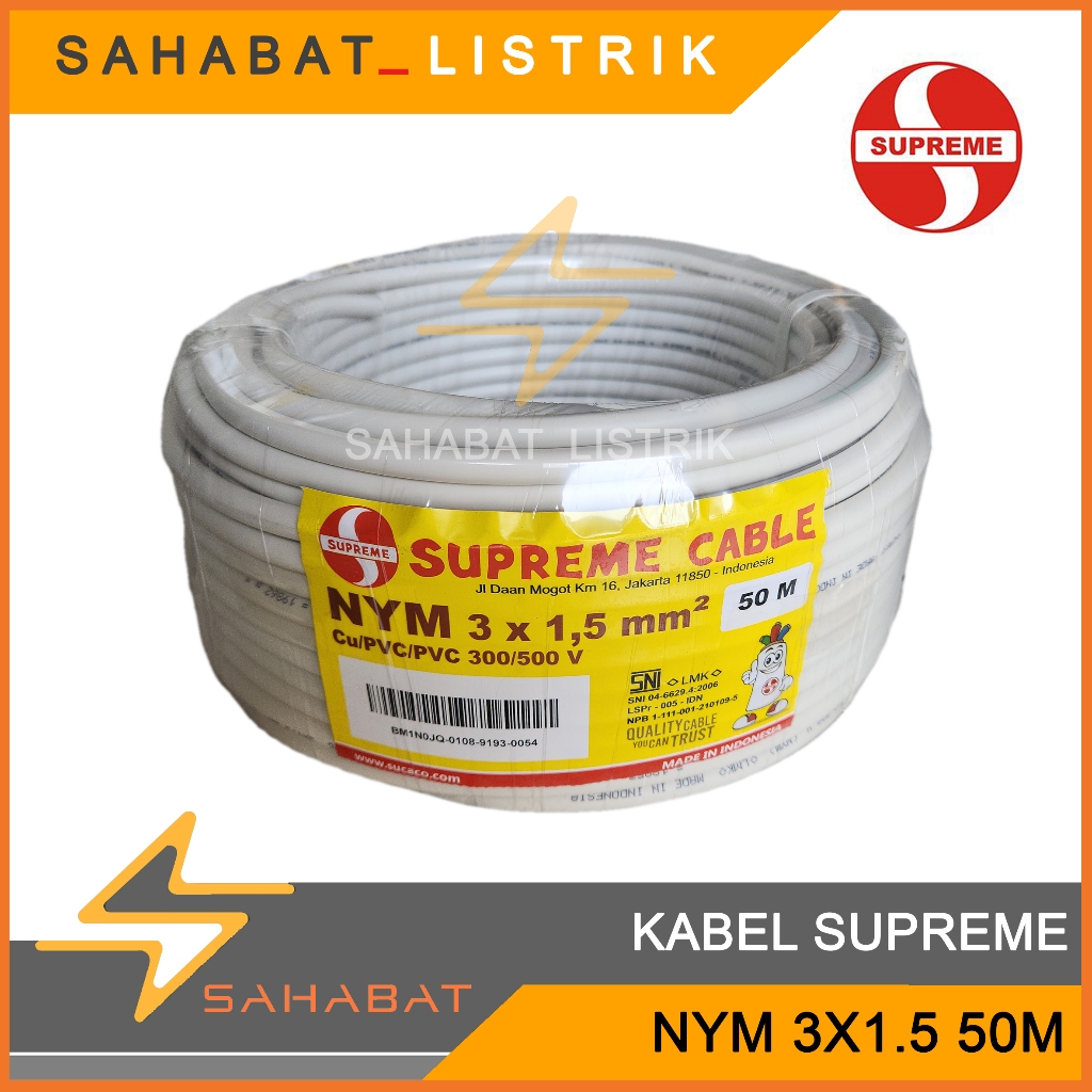 Jual KABEL LISTRIK SUPREME NYM 3X1.5 50M | Shopee Indonesia
