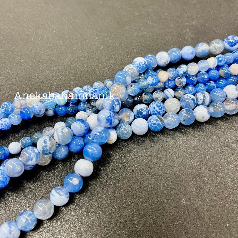 Jual Manik Batu Alam Blue And White | Shopee Indonesia