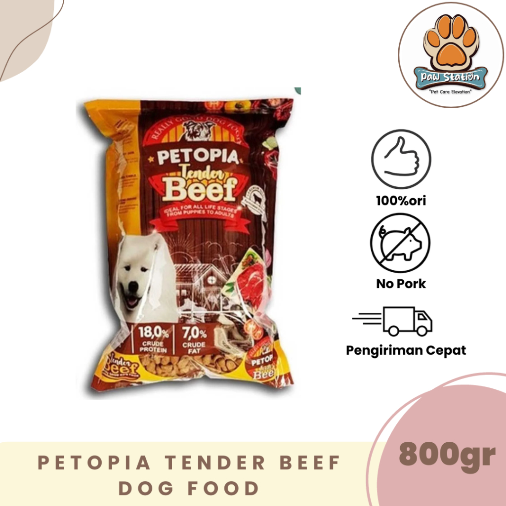 Jual Petopia Tender Beef Dog Food 800gr | Makanan Kering Anjing ...