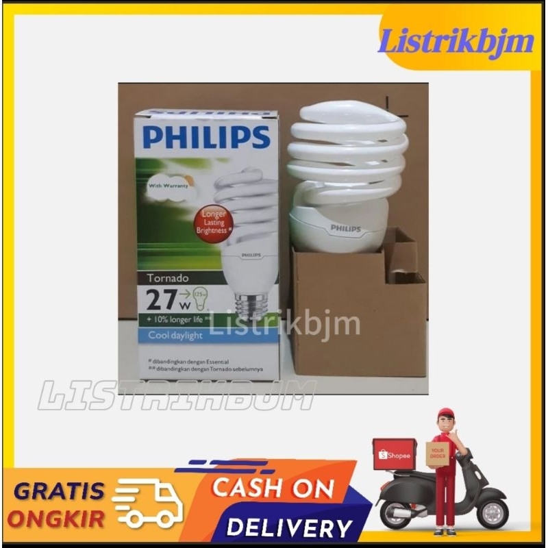 Jual LAMPU PHILIPS SPIRAL TORNADO 5/8/12/15/20/24/27 WATT WARNA PUTIH | Shopee Indonesia