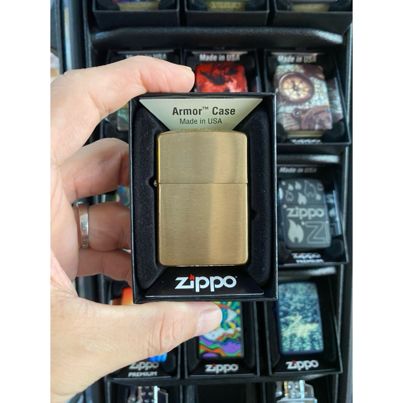 Jual Zippo Armor Brushed Brass 168 Original 100% Made In USA | Shopee Indonesia