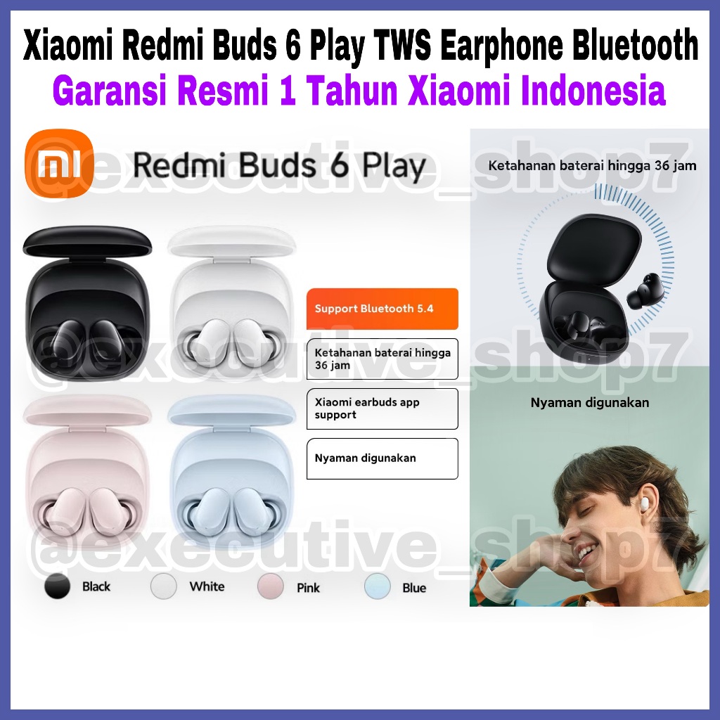 Jual Redmi Buds 6 Play TWS Earphone Bluetooth - Garansi Resmi 1 Tahun ...