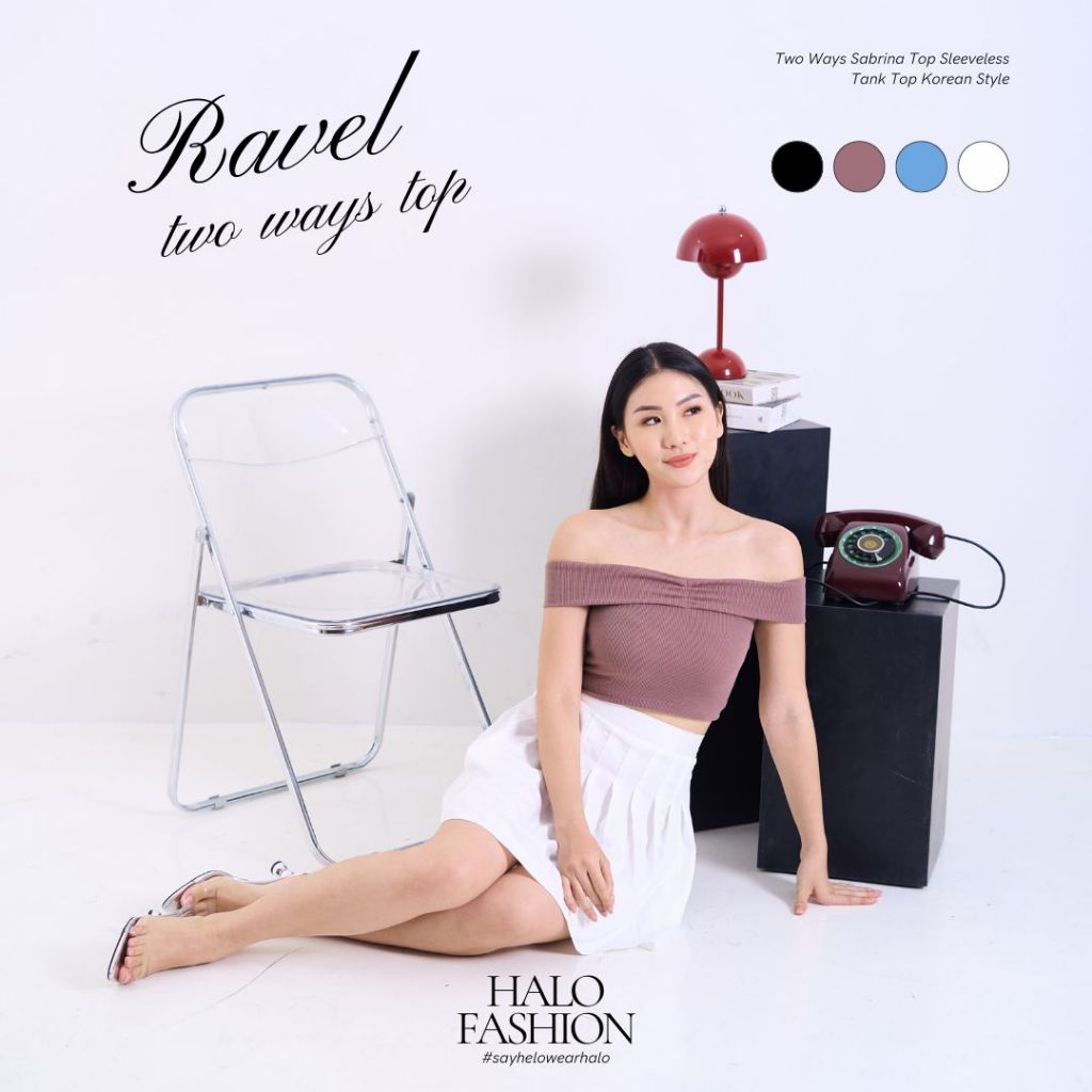 Jual [HaloFashion] Ravel Two Ways Sabrina Top Sleeveless Tank Top ...