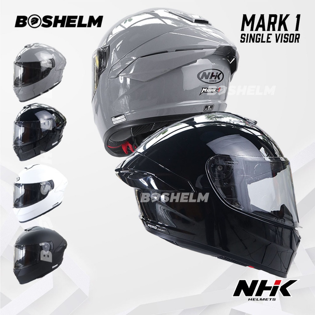 Jual BOSHELM Helm NHK MARK 1 SINGLE VISOR Solid HITAM DOFF Helm Full ...