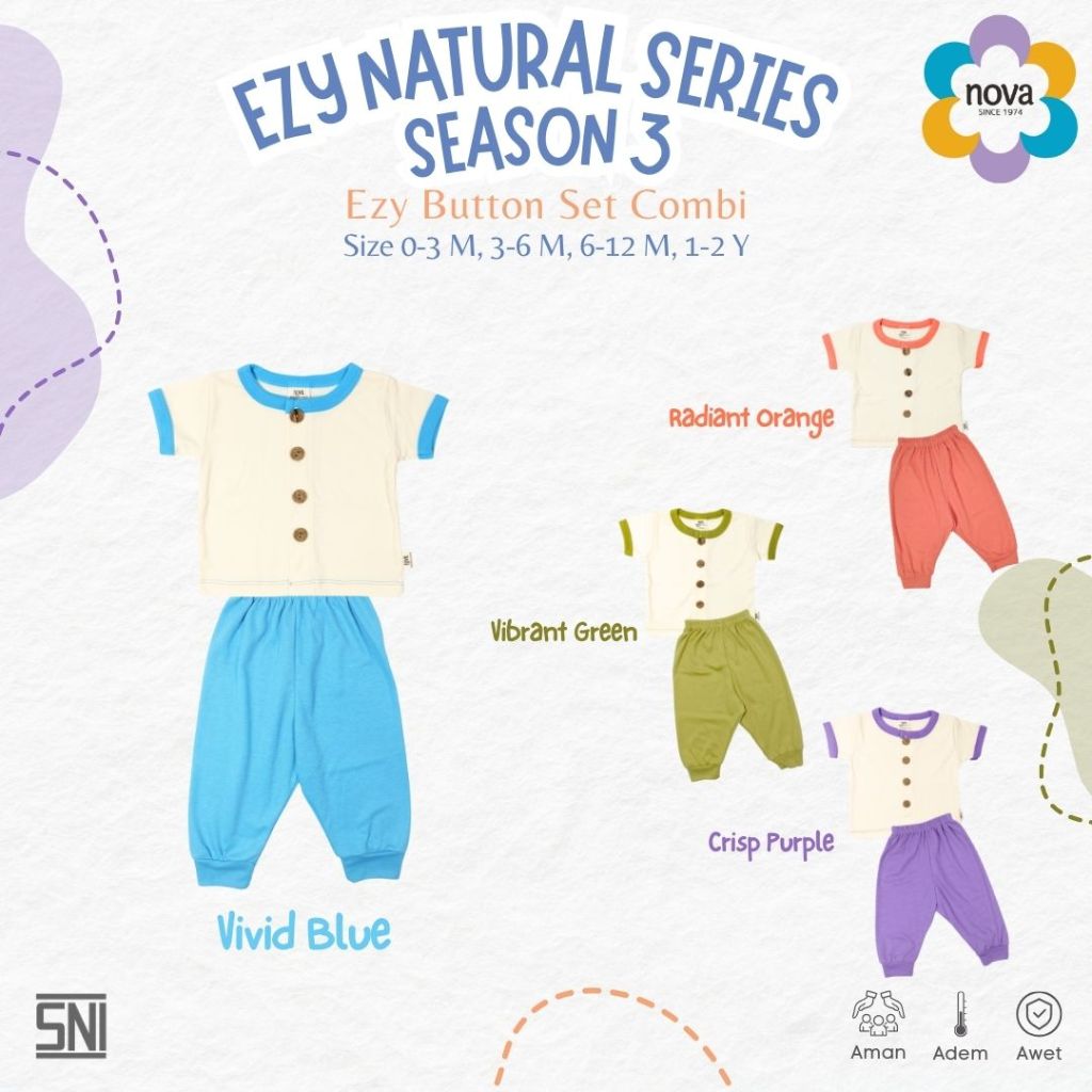 Jual NOVA EZY Natural Series - Ezy Button Set Combi - Setelan Bayi dan Anak - Setelan Baju ...
