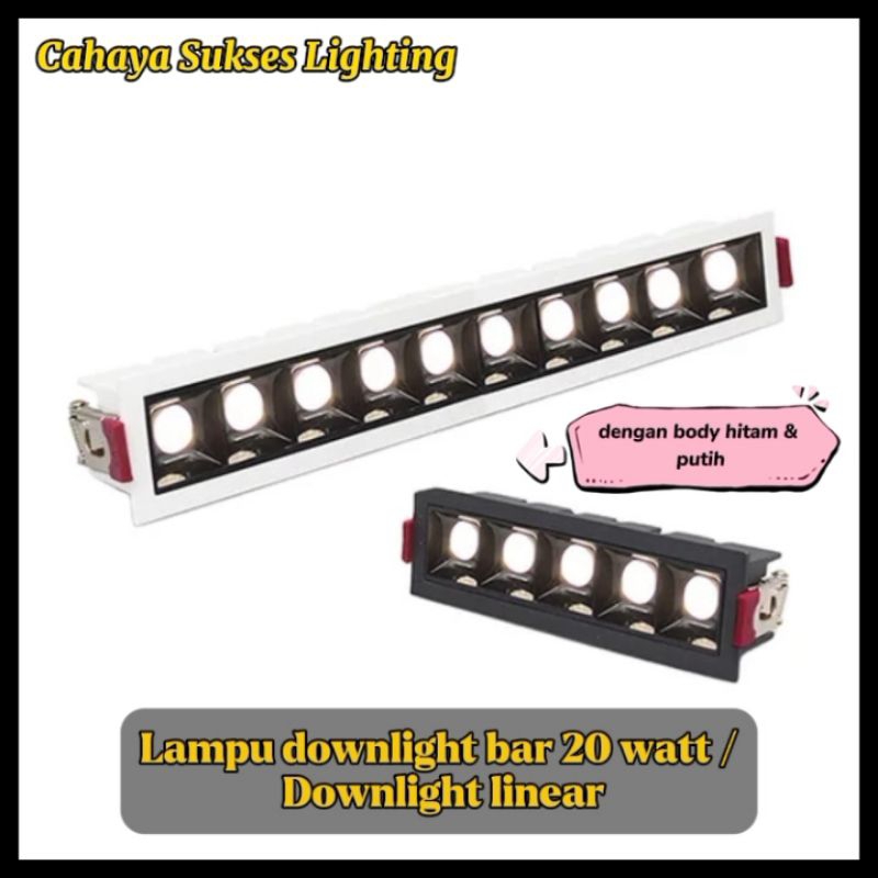 Jual lampu downlight bar 20 watt / spotlight 10 mata 10x2w / downlight ...