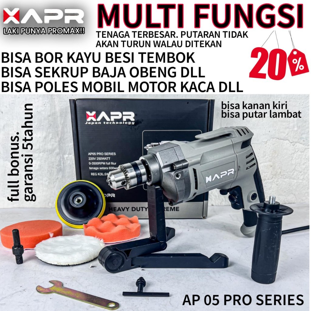Jual APR JAPAN AP05PRO Bor Listrik 10mm Bertenaga Besar Bor Besi Kayu ...