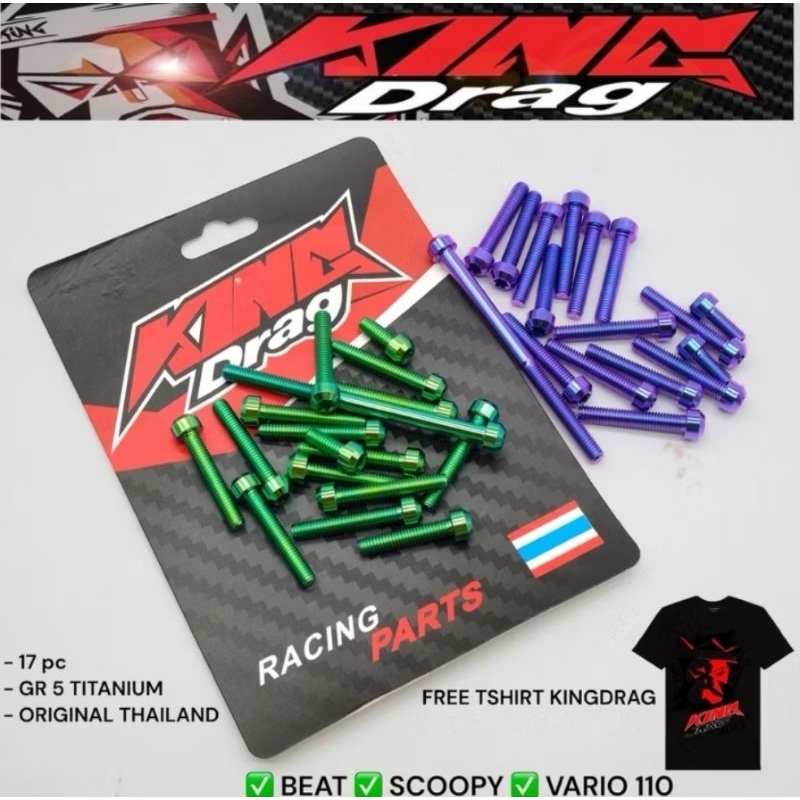 Jual Baut TITANIUM Grade 5 Original Thailand Baut Blok Mesin CVT Beat ...