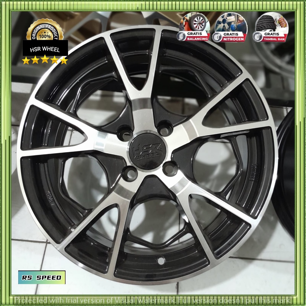 Jual Velg Pelg Mobil HSR Ring 16 Lubang 4x100 Dan 4x114,3 Lebr 7 Rata Et 42 Warna Black Folis ...