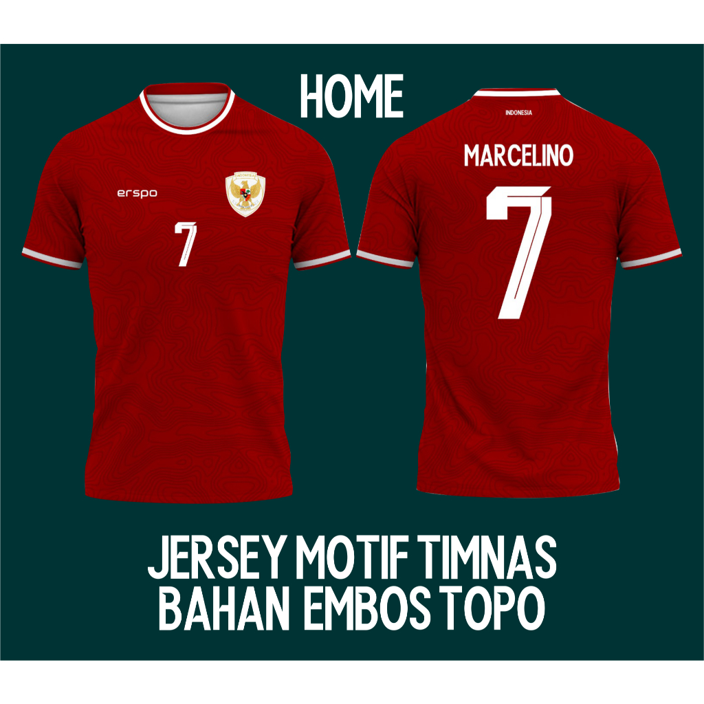 Jual JERSEY TIMNAS INDONESIA CUSTOM/FREE NAMA DAN NO PUNGGUNG/BAHAN ...