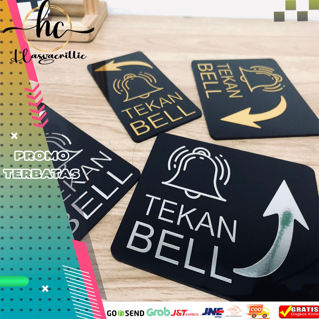 Jual TULISAN TEKAN BELL / SIGN BOARD TEKAN BELL AKRILIK | Shopee Indonesia