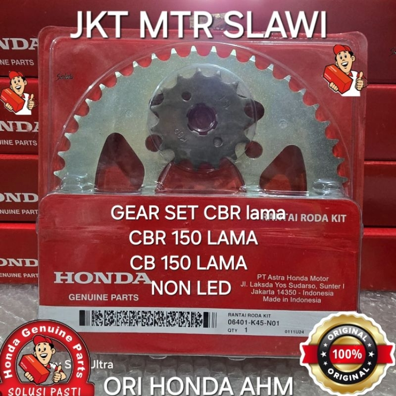 Jual 06401-k45 N01 gear set, rantai roda set, cbr 150 lama, cb 150 lama ...