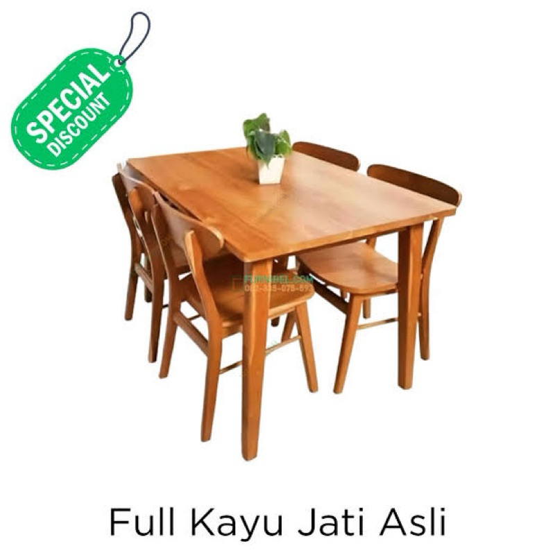 Jual Set Meja Makan Kursi Ropan 4 Kursi Kayu Jati | Shopee Indonesia