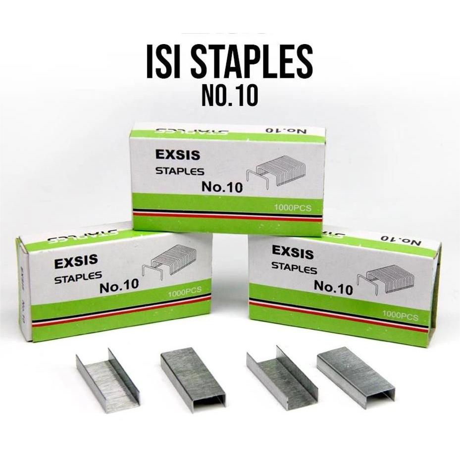 Jual [Kotak Besar] Isi Staples Kecil No 10 EXSIS Murah Bagus isi 10 ...