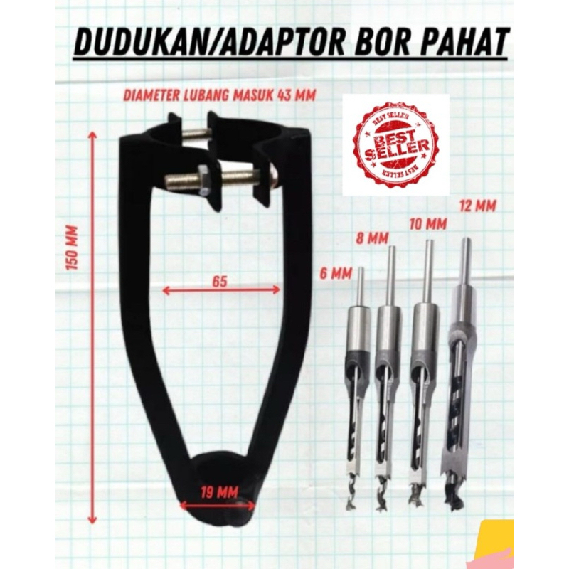 Jual Adaptor Bor Bobok Kayu dan Mata Bor Satu Set 6,8,10,12MM | Shopee ...