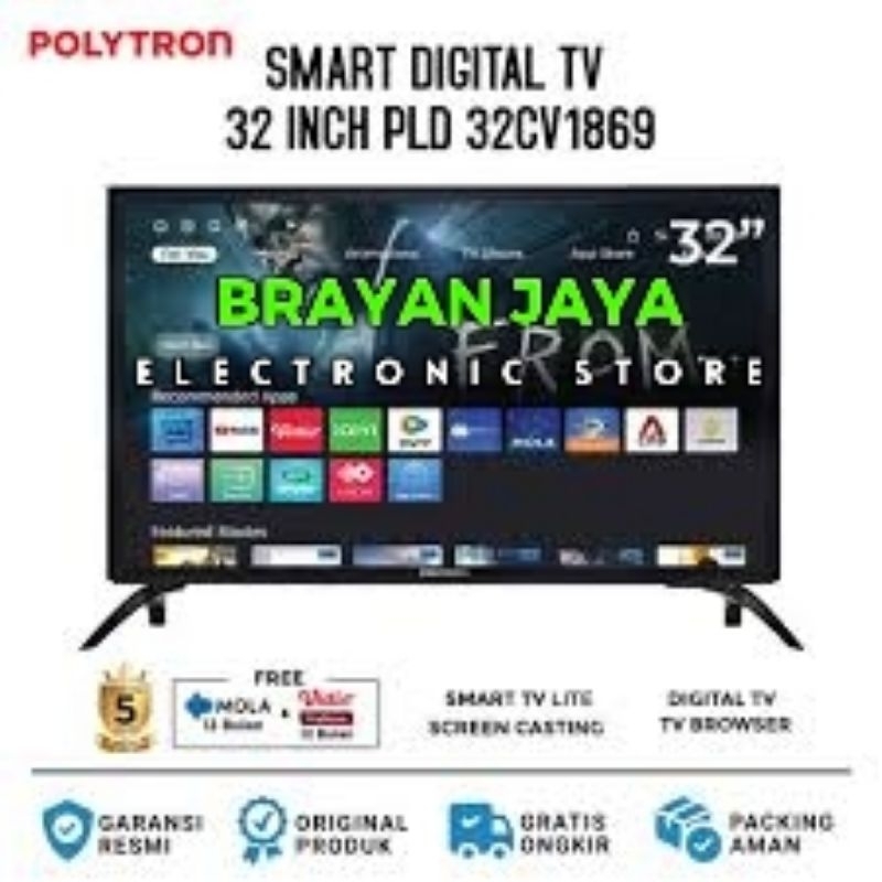 Jual LED SMART TV POLYTRON PLD 24CV1869 / 32CV1869 / 32AG ANDROID BISA WIFI INTERNET 24 INCH 32 ...