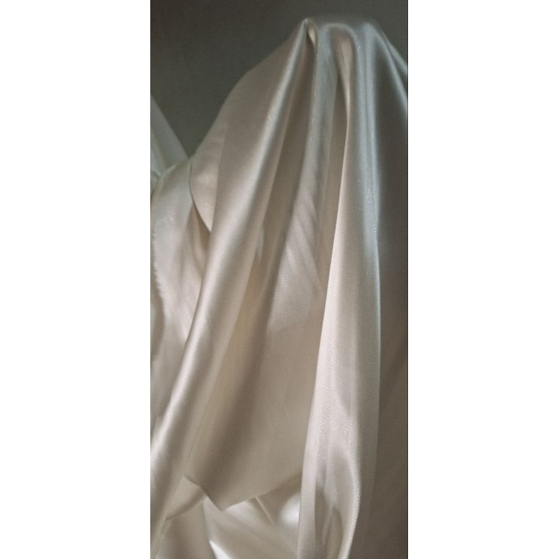 Jual Kain Bahan Linen silk satin natural putih Bw High Quality ( Harga ...