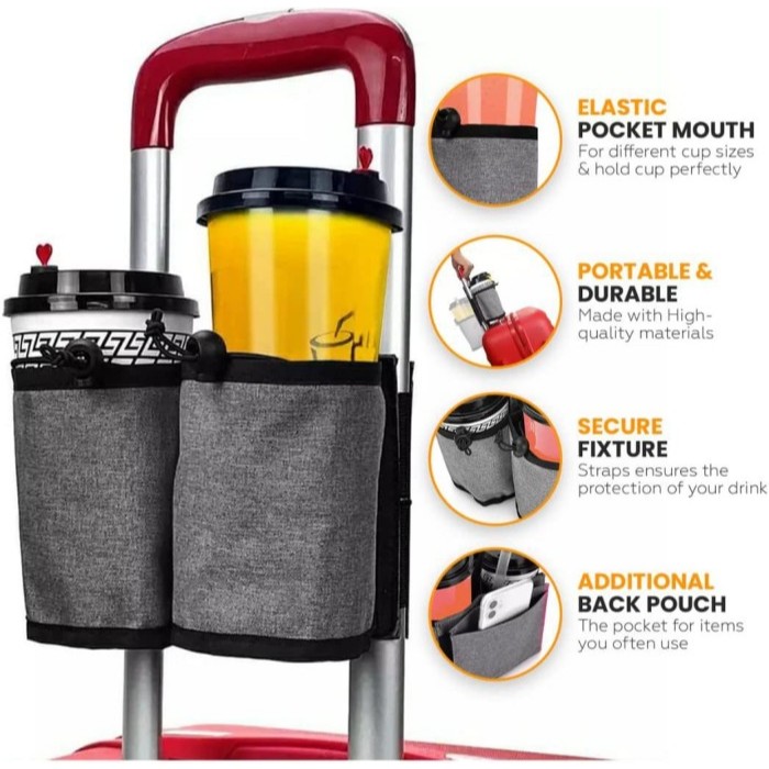 Jual koper Cup Holder Portable Tempat Kopi Minuman Tempat Botol luggage ...