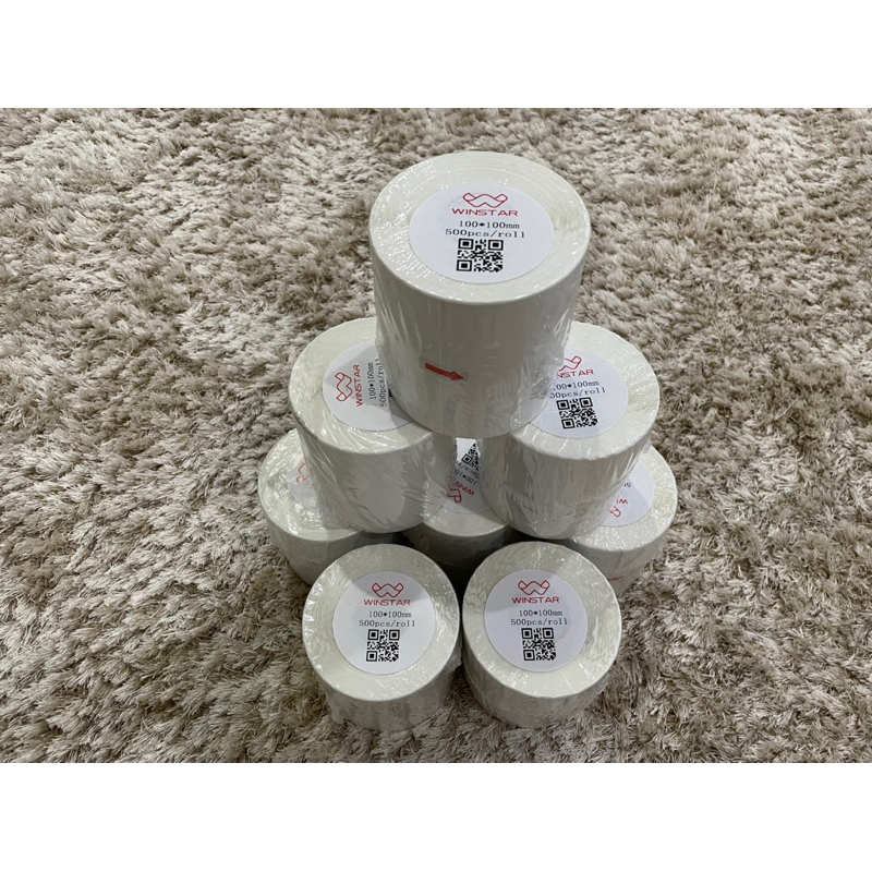 Jual Sticker Thermal Label Barcode 100 x 100 isi 500 Merek Winstar ...
