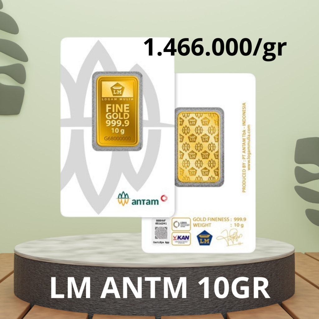 Jual Logam Mulia Emas ANT*M 10 gram Press Certieye, Emas Batangan 24 ...