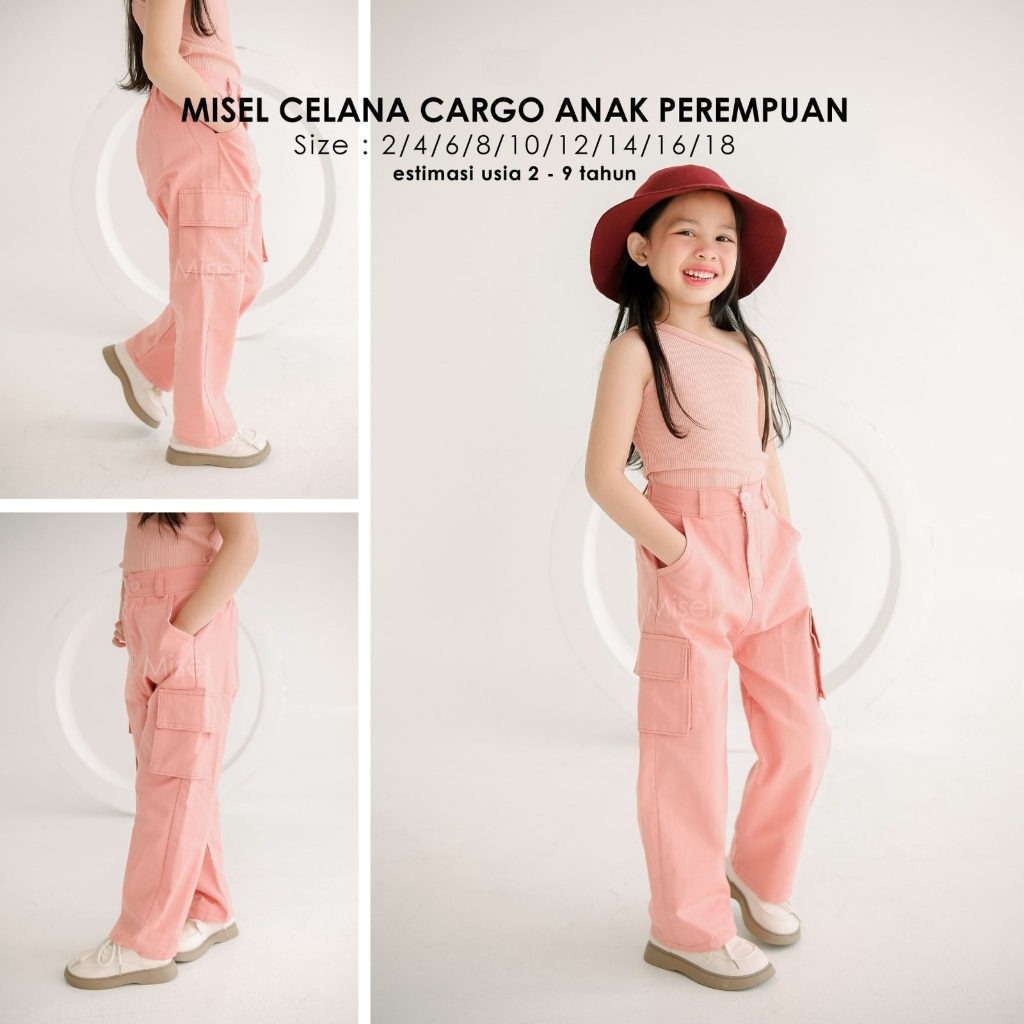 Jual cargo / celana cargo anak perempuan / anak perempuan/ MISEL Celana Cargo Jumbo Anak ...