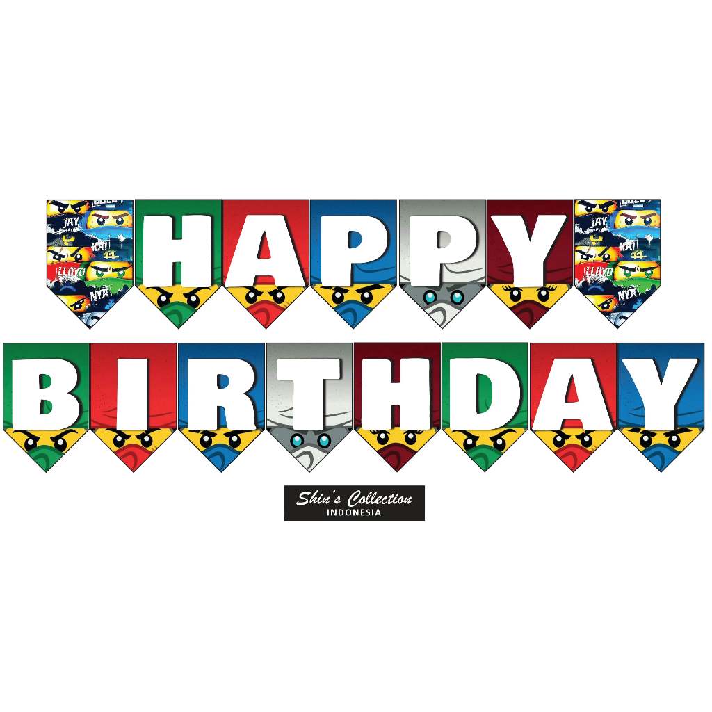 Jual Banner bunting flag garland happy birthday ulangtahun Lego Ninjago ...