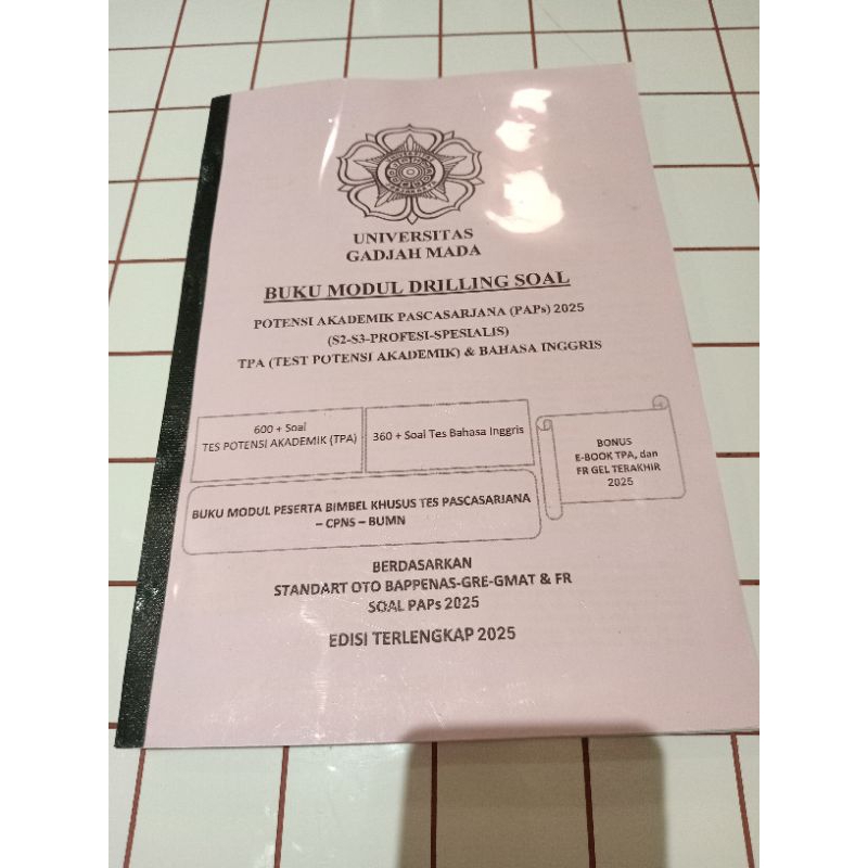 Jual Buku Soal PAPS UGM Preloved TPA Pascasarjana Pasca Sarjana S2 S3 ...