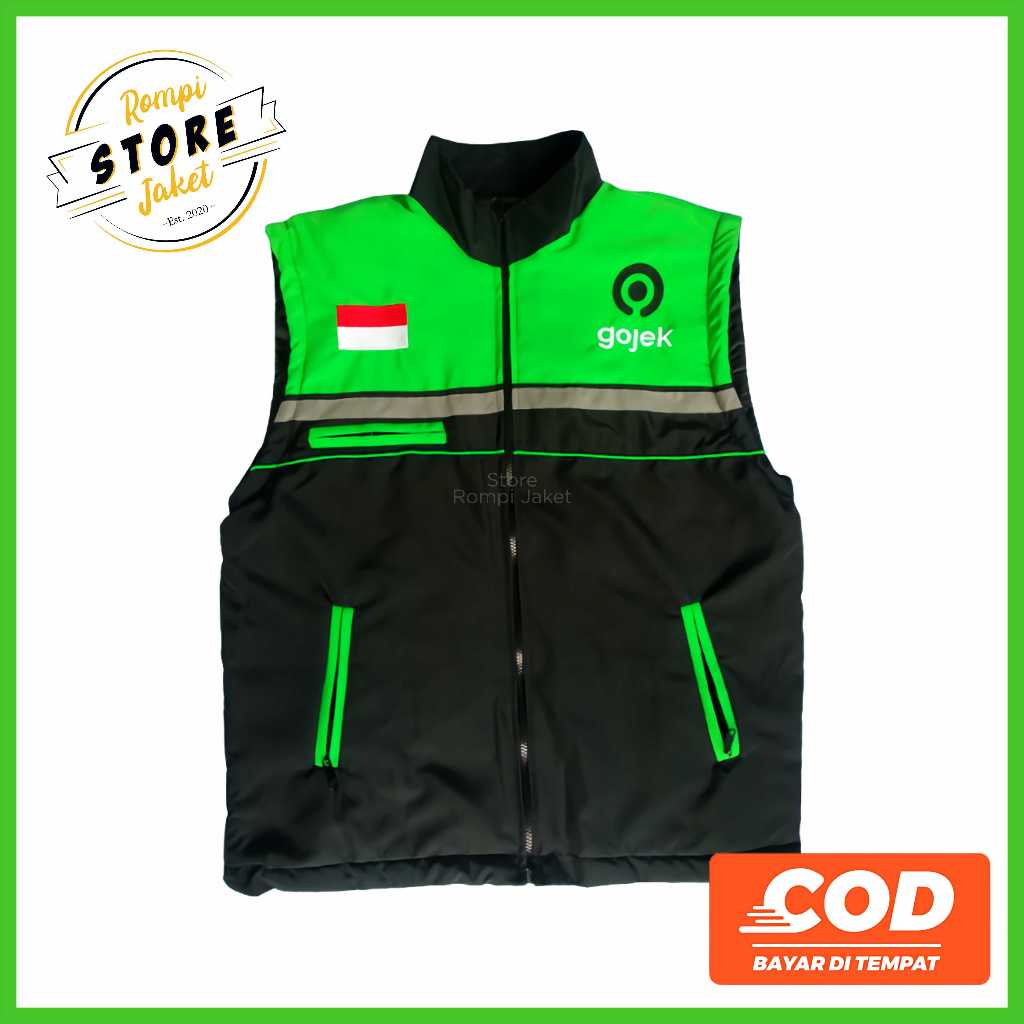 Jual Rompi GO/JEK Waterproof Tebal List Menyala | Shopee Indonesia