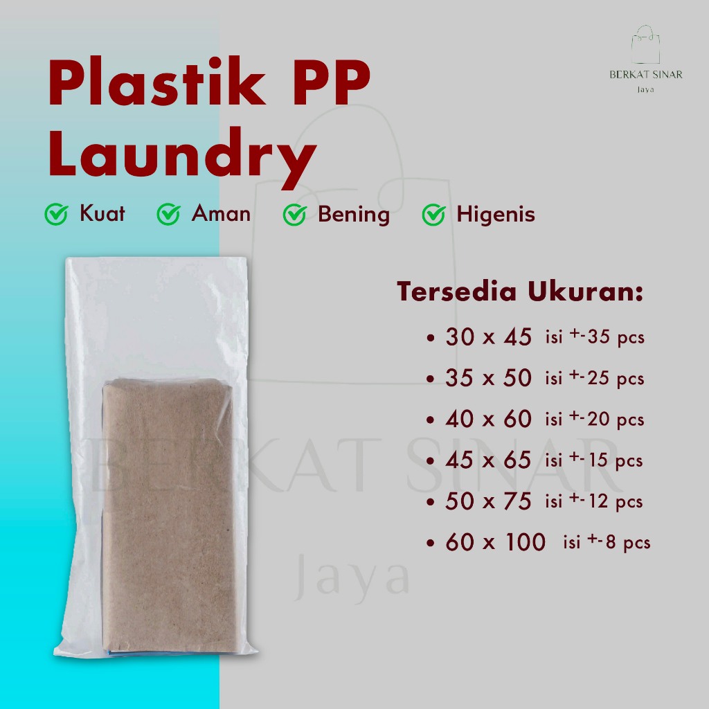 Jual Plastik Packing Laundry / Plastik Laundry Kiloan / Plastik PP Bening | Shopee Indonesia