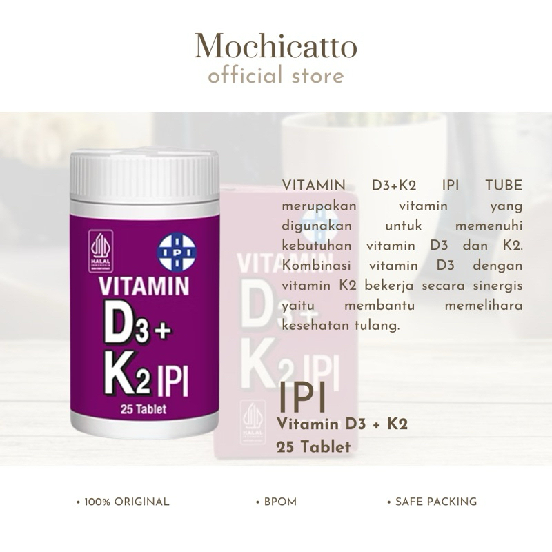 Jual IPI Vitamin D3 + K2 Botol isi 25 Tablet | Shopee Indonesia