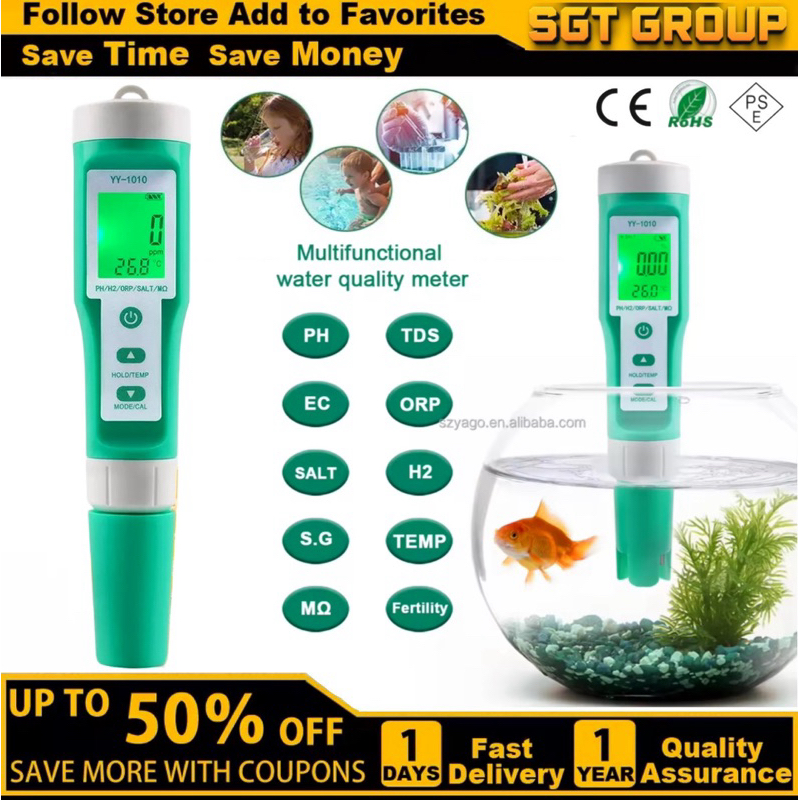 Jual Water Tester H2 Fertility Salinity ORP PH TDS EC S.G Resistivity ...