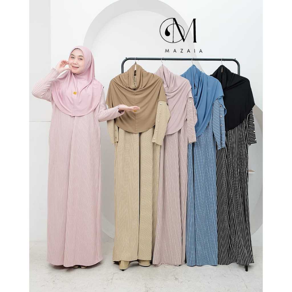 Jual MEDINA ABAYA Salur Knit Premium Kerudung. By Mazaia | Shopee Indonesia