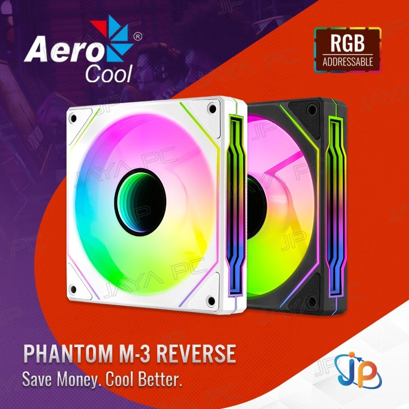 Jual Aerocool Phantom M-3R Reverse Blade ARGB Cooler Fan Case 120mm ...
