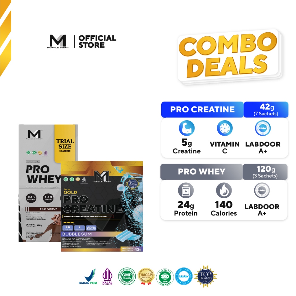 Jual [BUNDLE] MUSCLE FIRST Whey 100 Box + Creatine Box Suplemen Fitness ...