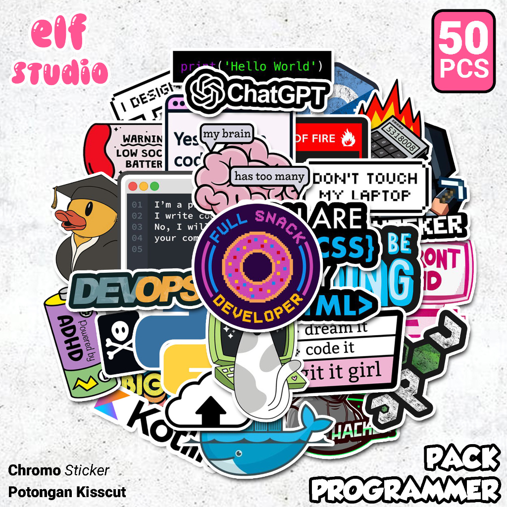 Jual Sticker Programmer Computer Stiker Komputer Laptop Developer IT Coding Code Aksesoris ...