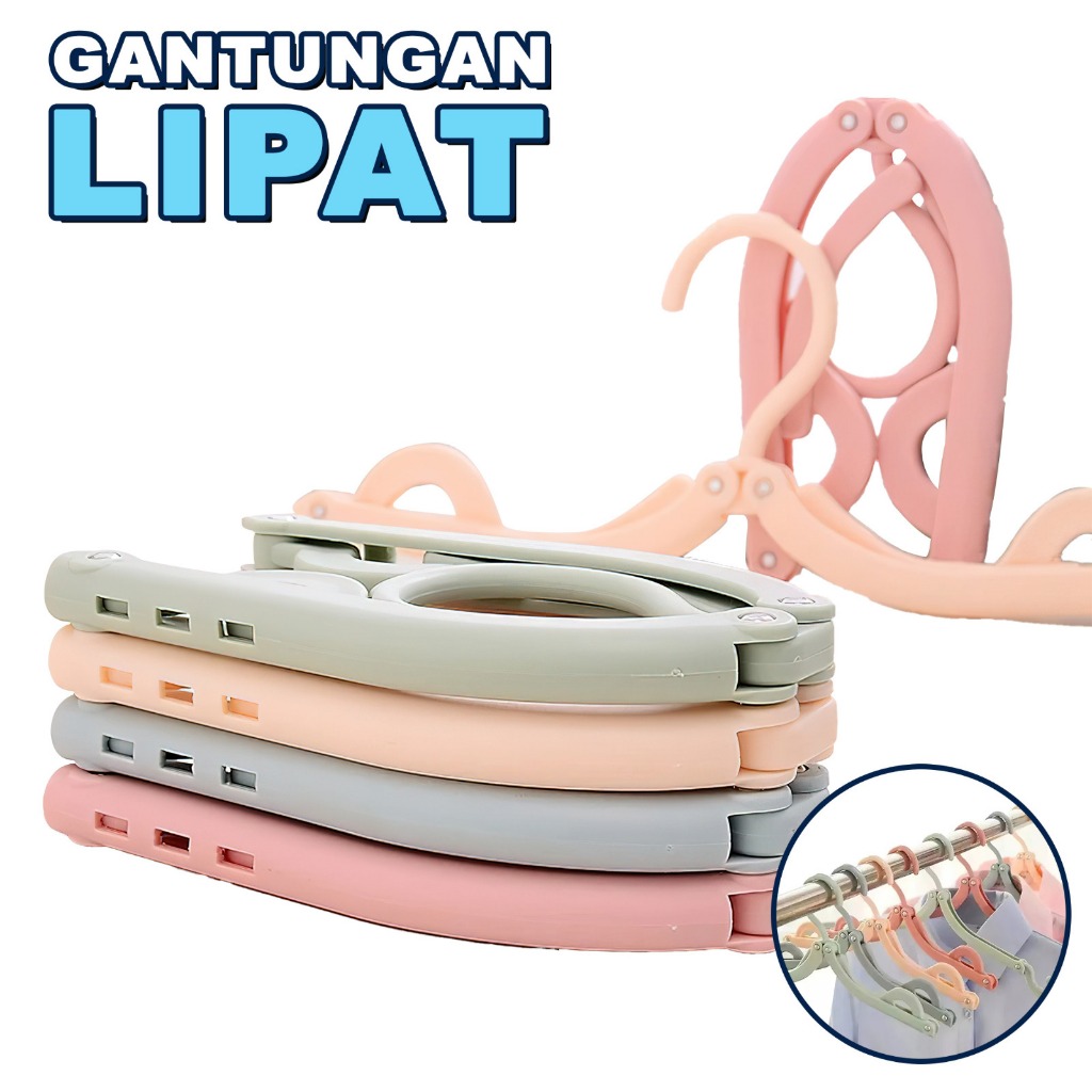 Jual Hanger Lipat Portable Isi 5 dan 10 PCS Gantungan Baju Lipat ...