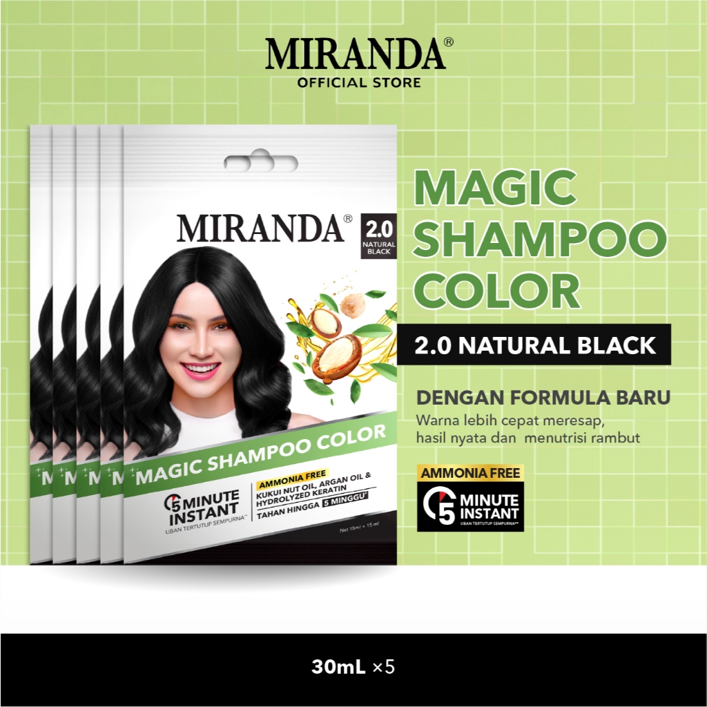Jual [5in1] Miranda Magic Shampoo Color Sachet/Pewarna Rambut Instan ...