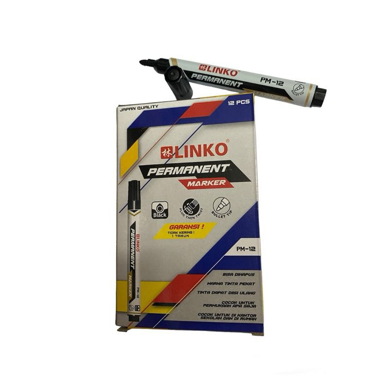 Jual Spidol Permanent Linko / Spidol Besar Linko Permanent marker PM-12 ...