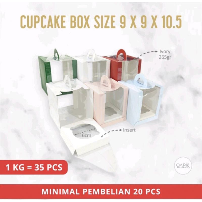 Jual Cupcake Box Mika 9x9x10.5, kemasan makanan, Packaging Makanan, Dus ...