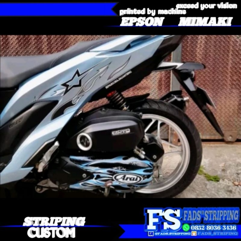 Jual striping sticker transparan bak cvt Vario 125-150 led old/super ...