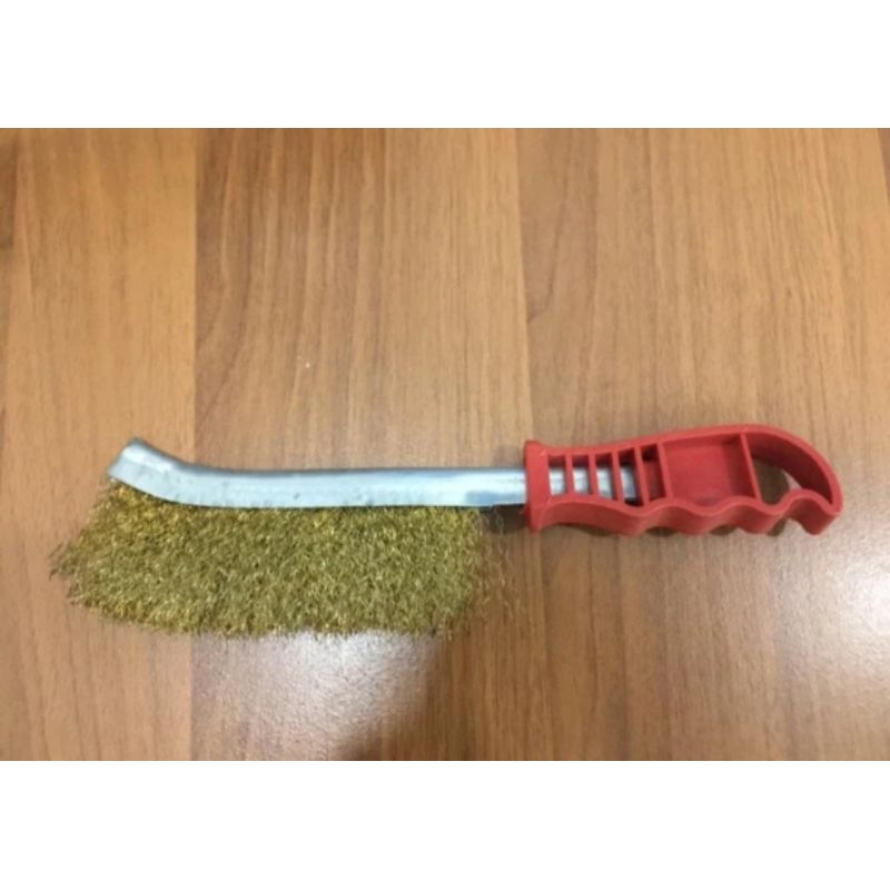 Jual sikat brush lengkung kuning sikat baja Kuningan hand brush model ...