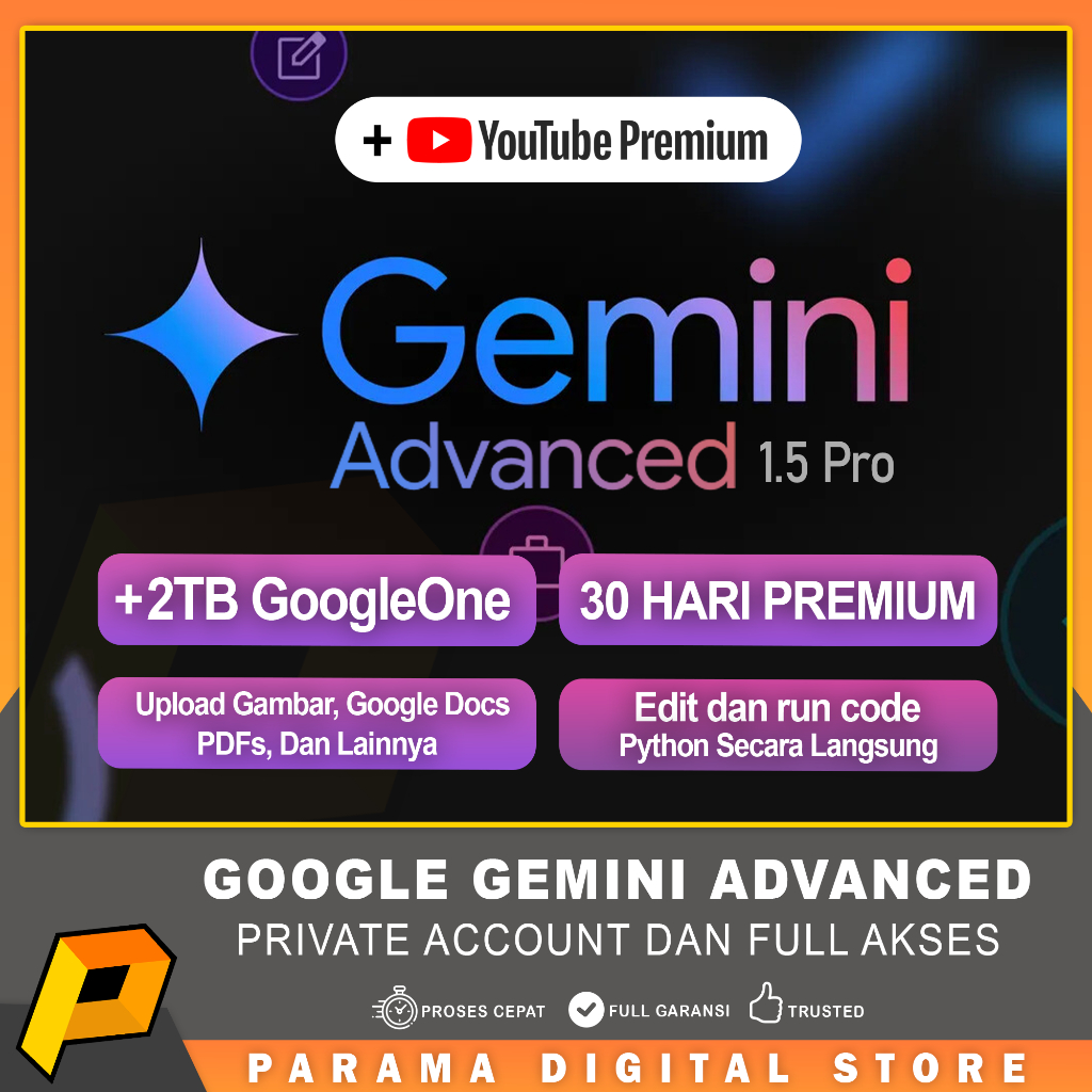 Jual GOOGLE GEMINI AI ADVANCED | PRIVATAE | 1 TAHUN | BERGARANSI | Shopee Indonesia