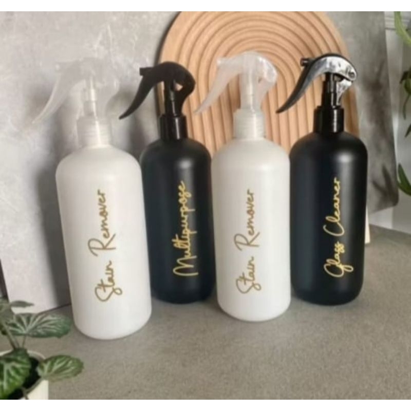 Jual BOTOL REFILL LAUNDRY 500ML HITAM PUTIH SPRAY ESTETIK BOTTLE ROOM ...
