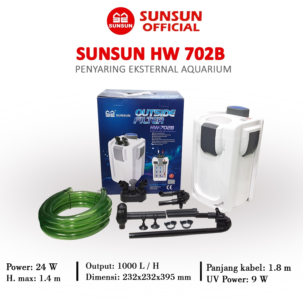 Jual SUNSUN HW 702B/703B/704B Series +UV Eksternal Filter Canister ...