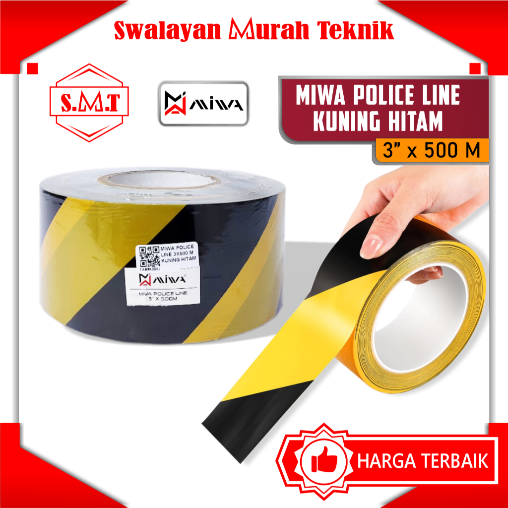 Jual Police Line 3" x 500M MIWA Baricade Tape Garis Polisi 3 Inch 500 ...