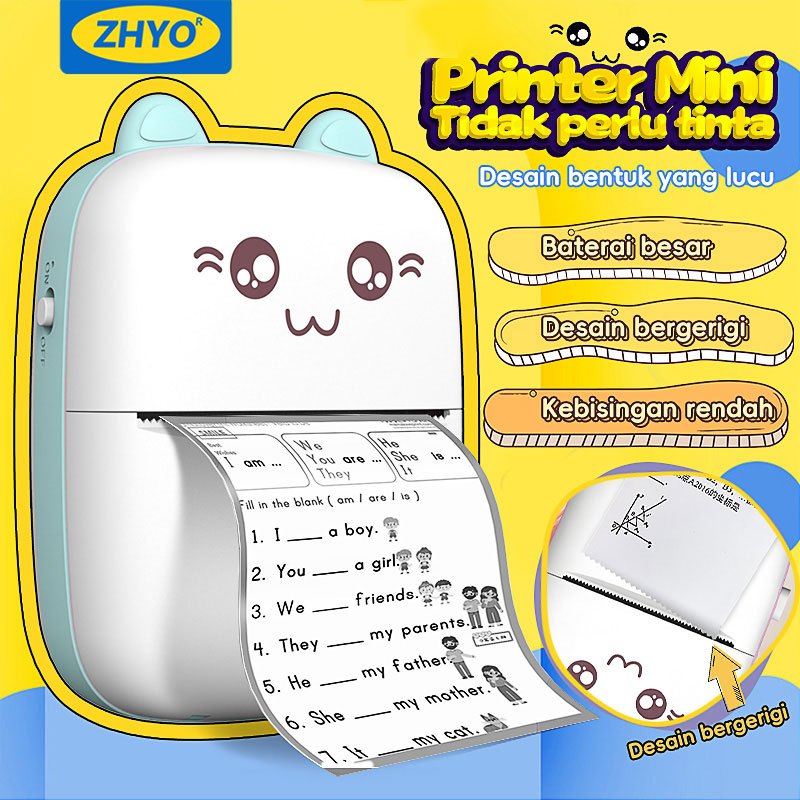 Jual ZHYO Printer Bentuk Kucing Printer Foto Termal Mini Pocket ...
