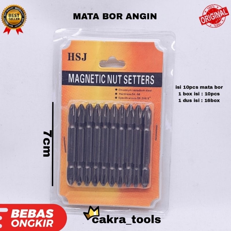 Jual MATA OBENG ANGIN ISI-10PCS MATA BOR ANGIN MAGNETIC NUT SETTERS ...