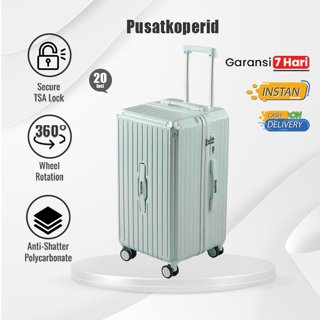 Jual Koper Premium 20 Inci Koper Kabin Tempat Gelas Air Port USB Ringan Anti Pecah Tahan ...