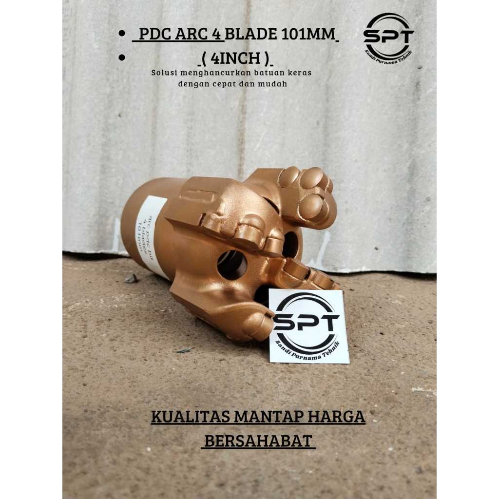 Jual mata bor sumur penghancur batuan keras/mata bor pdc arc 4blade ...