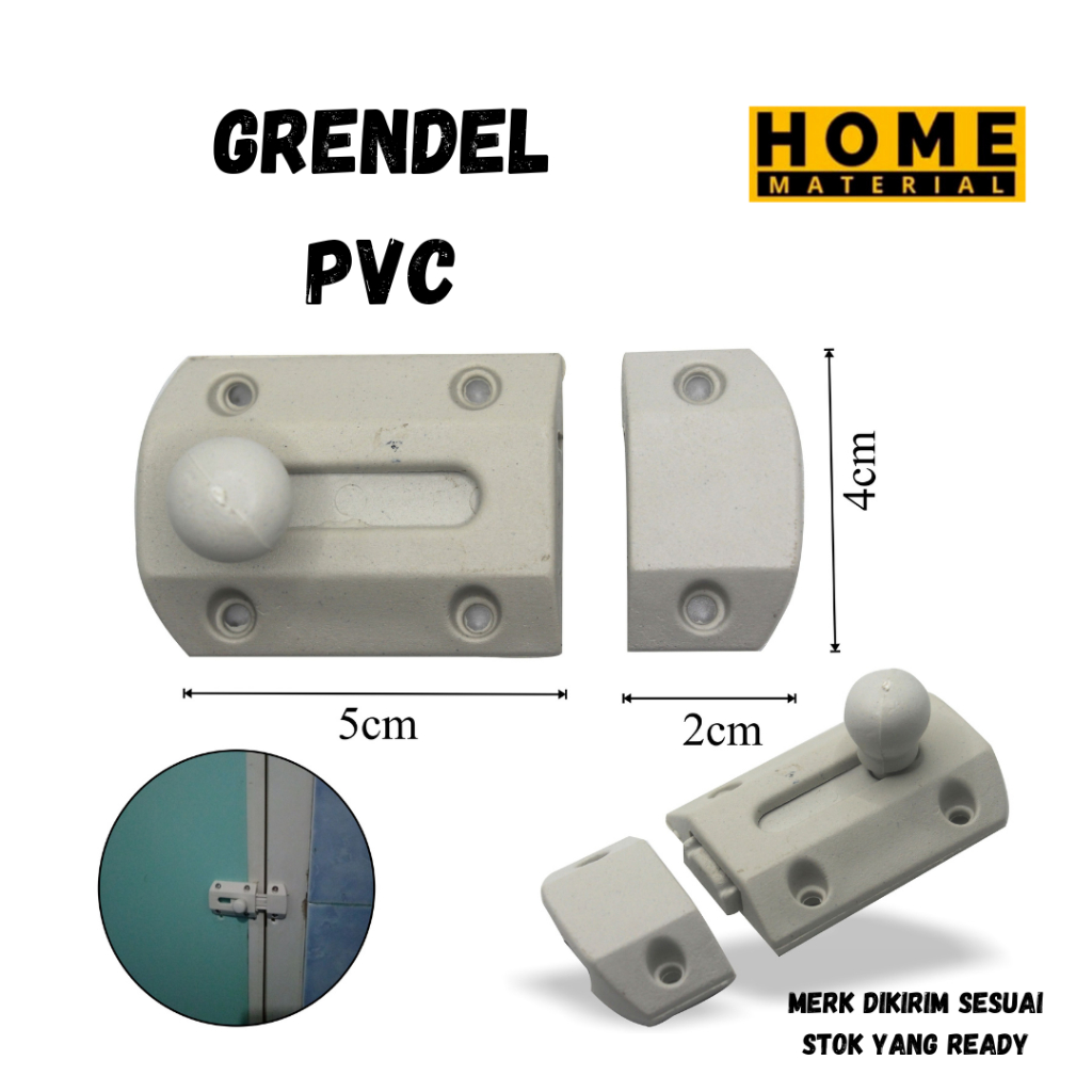 Jual Grendel slot pintu pvc Grendel pintu wc plastik putih murah free ...